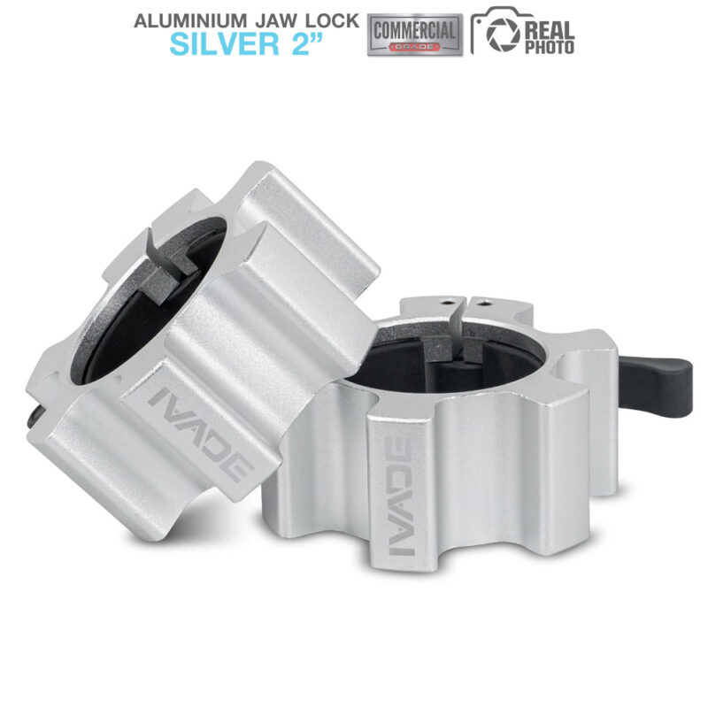 คลิปล็อคคานบาร์เบล 2 นิ้ว ALUMINIUM JAW LOCK สีเงิน x2 ชิ้น (MD4046 ...